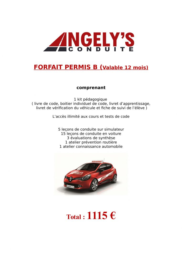 Nos formations et permis - ANGELY S CONDUITE, auto-école à Nice et Cannes